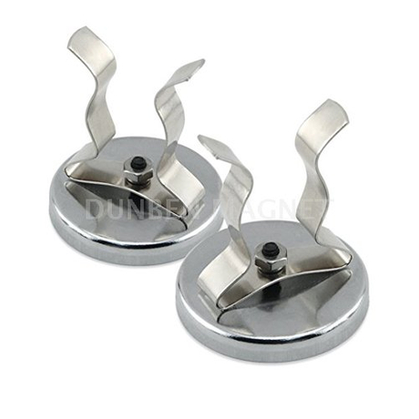 Ferrite Magnetic Hook Round Base Magnet Fastener with Steel Clip ...